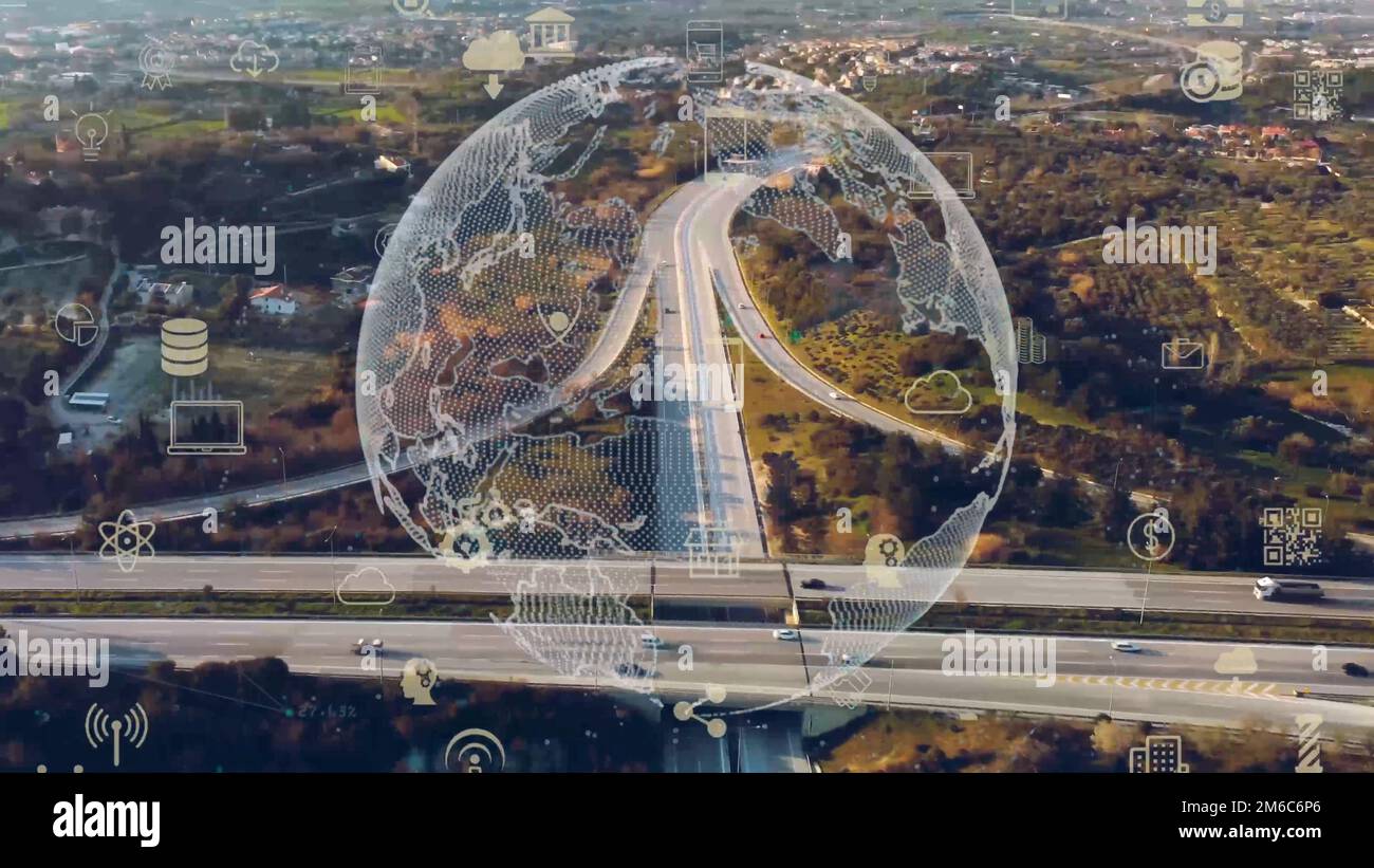 Transportation and technology concept. Intelligent Transport Systems ...