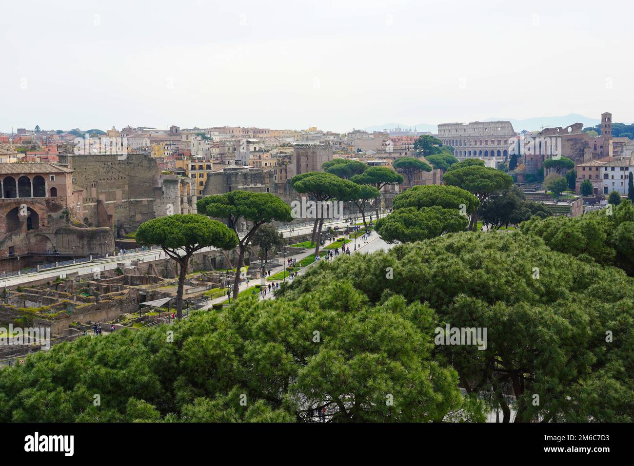 Panorama of some of the main historic attractions in Rome, Italy Stock ...