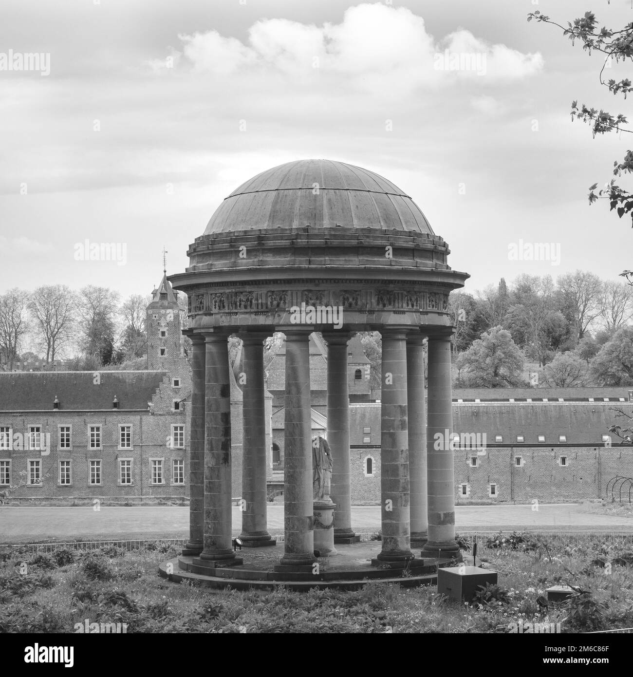 Hoeselt, Limburg - Belgium - 13.05.2021. Old antique gazebo in the park ...
