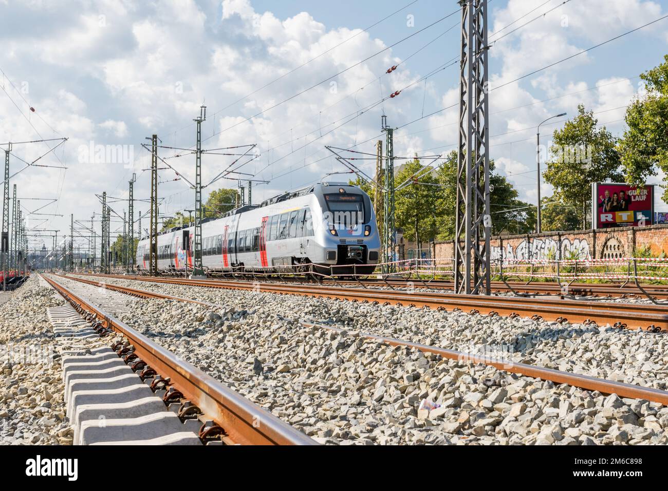 Last construction work at the new High Speed Line in Leipzig Stock ...