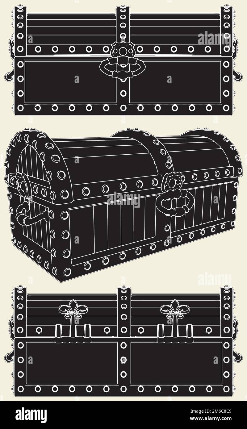 Antique wooden jewelry box Stock Vector Images - Alamy