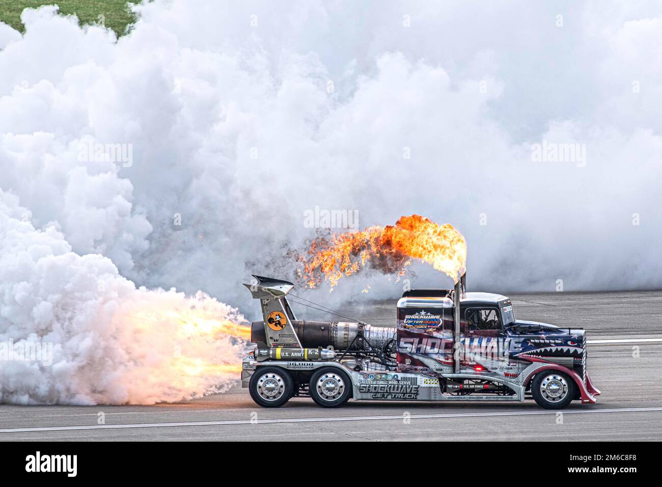Shockwave races down the runway during The Great Texas Airshow Apr. 22 ...