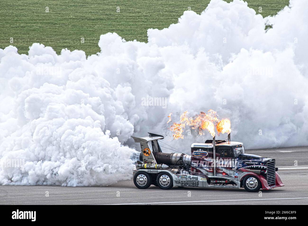 Shockwave races down the runway during The Great Texas Airshow Apr. 22 ...