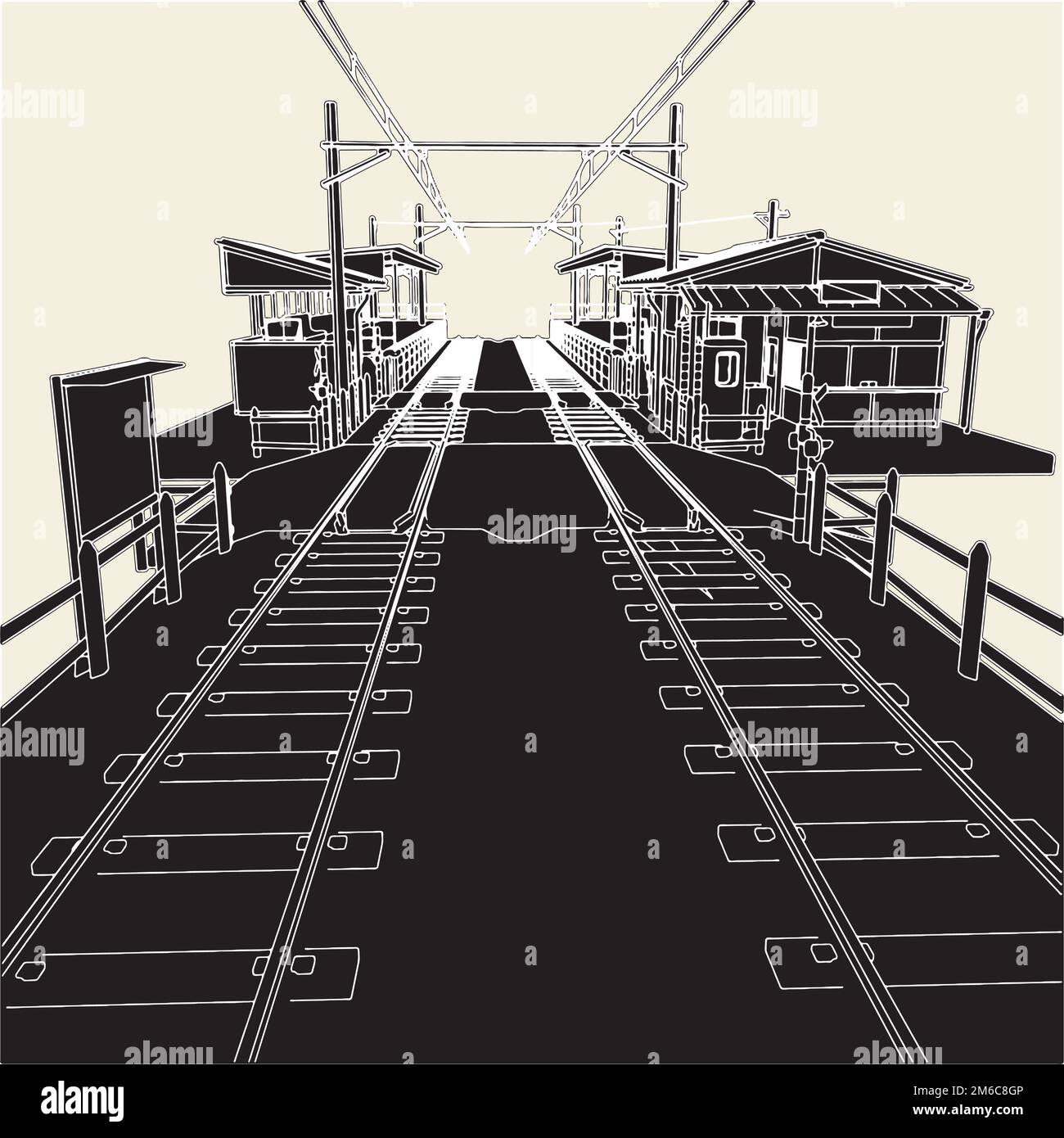 Antique Railway Station Vector Stock Vector Image & Art - Alamy