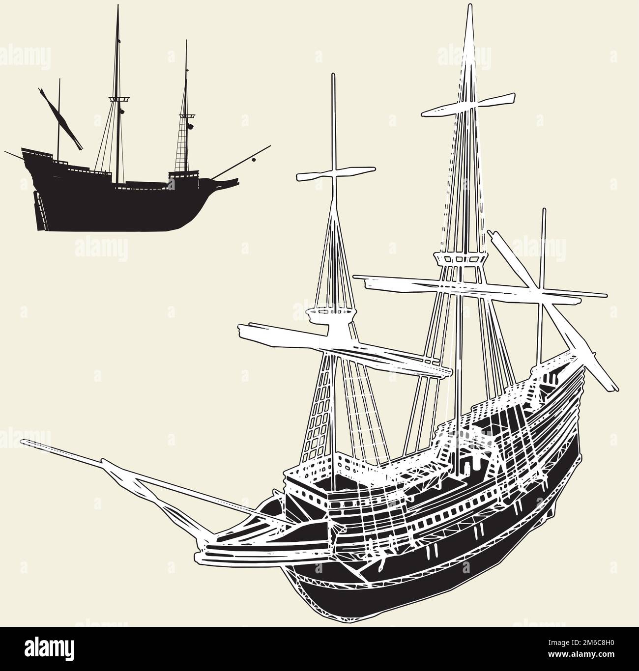 The Ancient Ship Vector Stock Vector Image & Art - Alamy