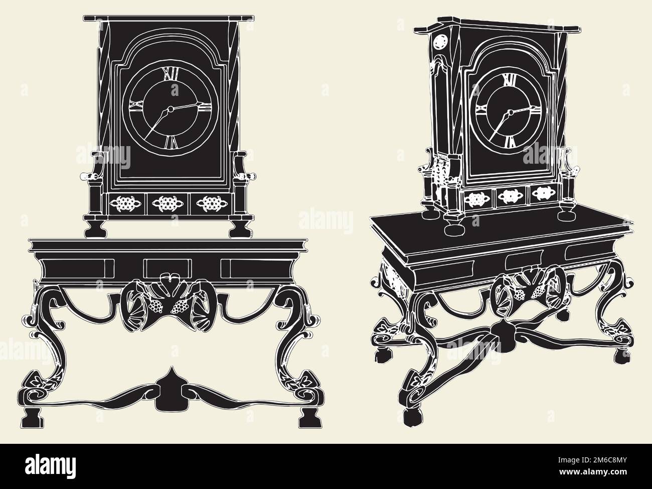 Vintage pendulum wall clock Stock Vector Images - Alamy