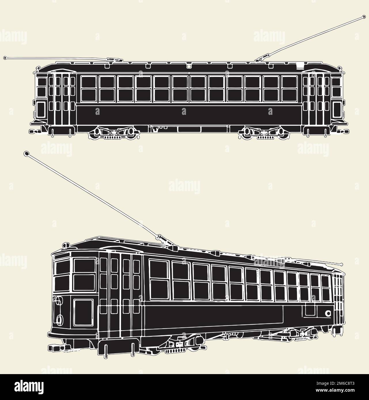 Old Tram Trolley Vector Stock Vector Image & Art - Alamy