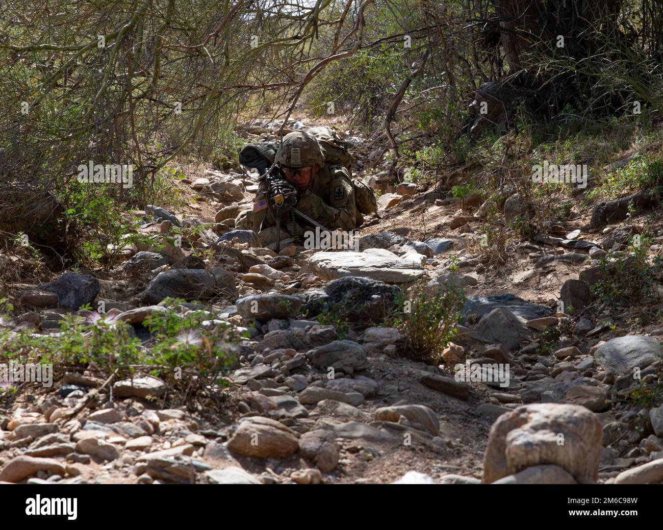 A Soldier with A-Company, 1-158th Infantry Battalion, Arizona Army ...