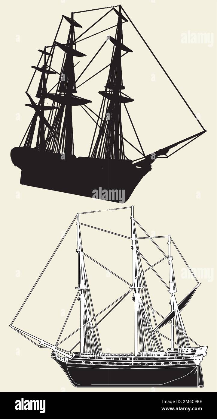 The Ancient Ship Vector Stock Vector Image & Art - Alamy