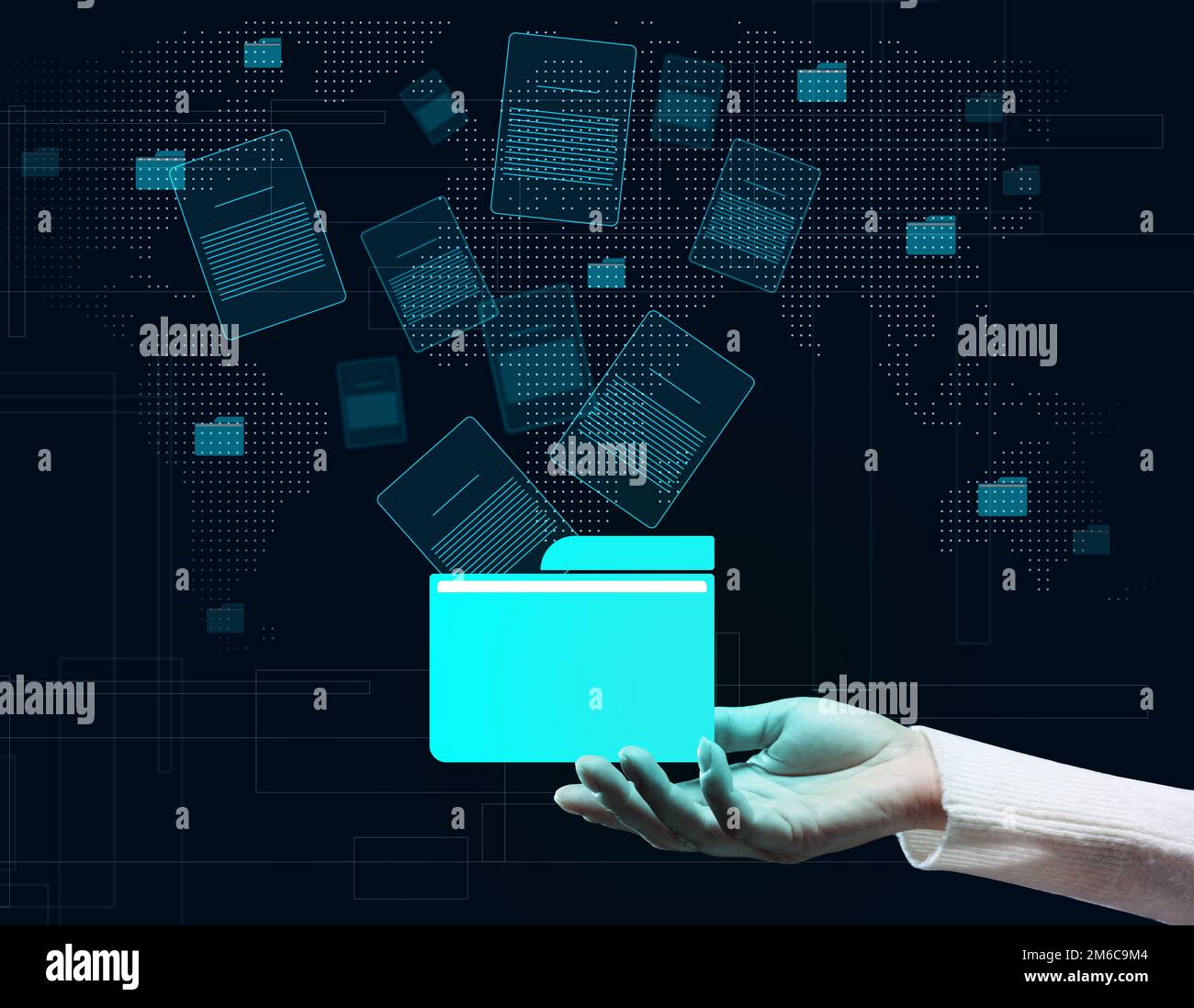 Concept of document flow in the company, transition to paperless ...