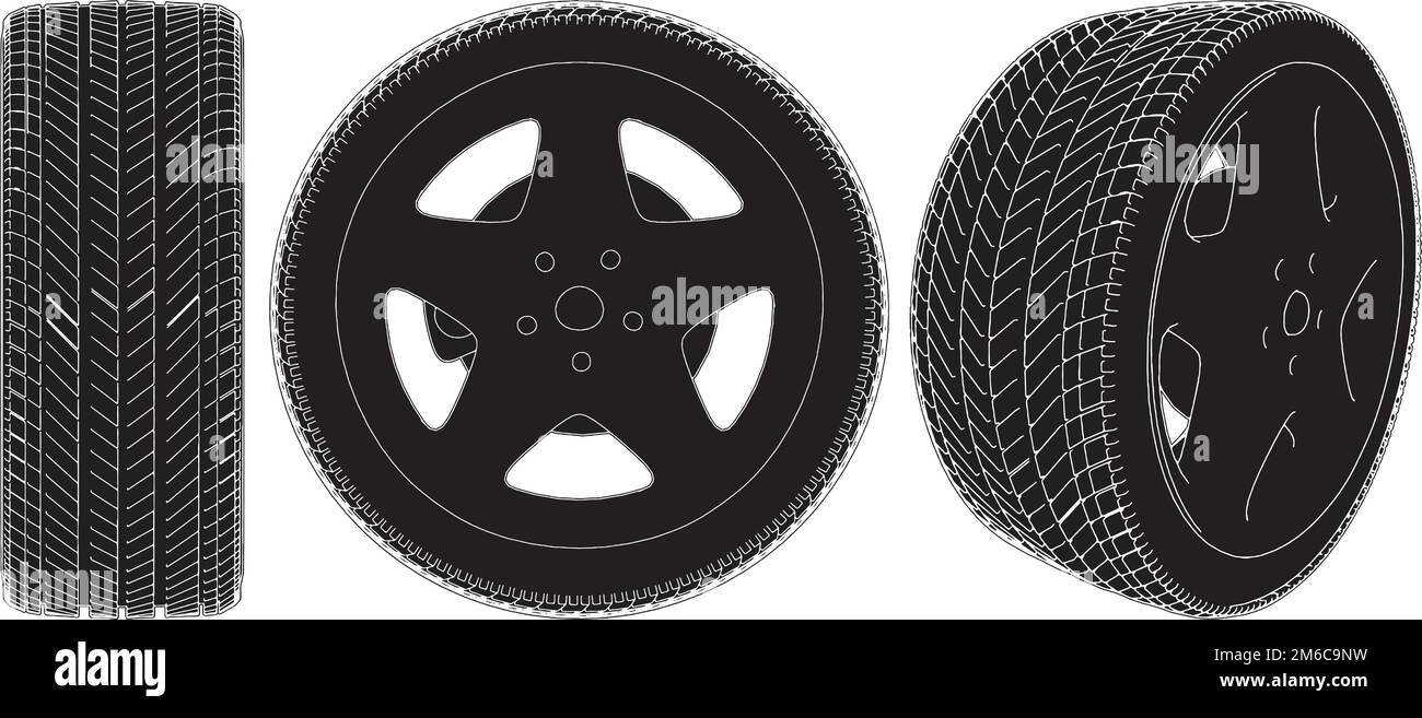 Car Wheel Tire Vector Stock Vector Image & Art - Alamy