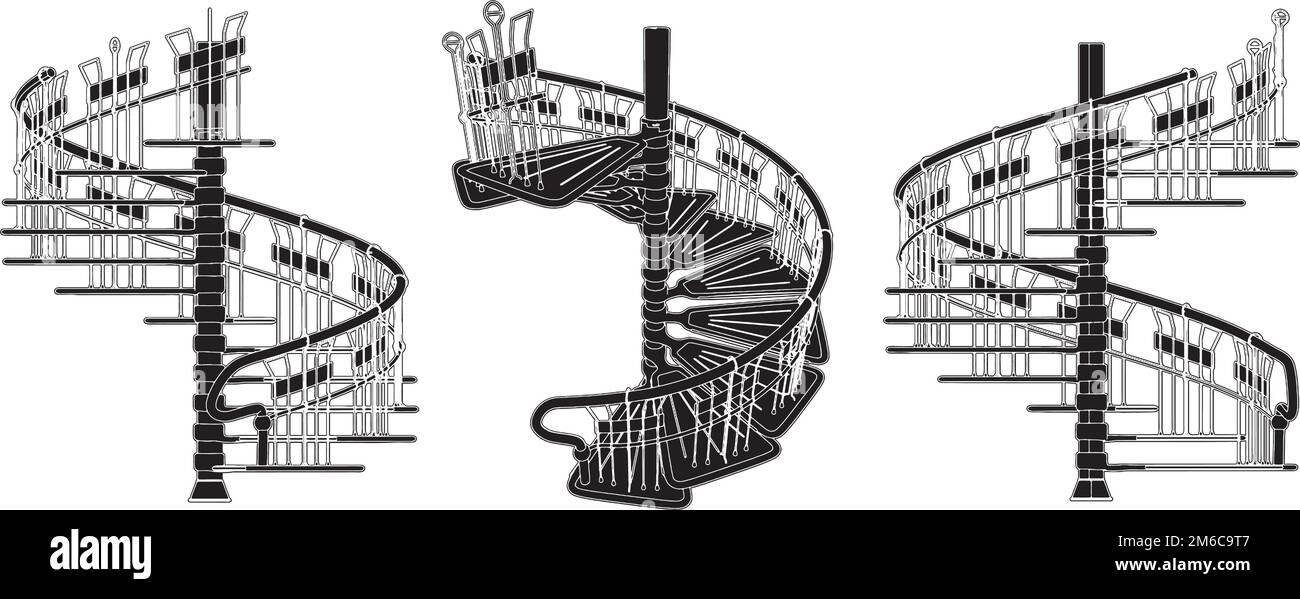 Spiral Staircase Vector Stock Vector Image & Art - Alamy