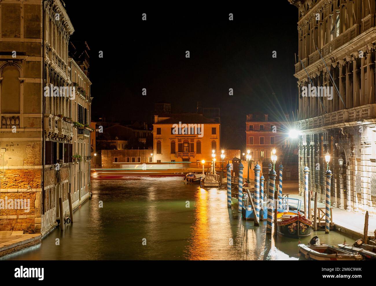 Grand Canal of Venice illuminated at night Stock Photo - Alamy