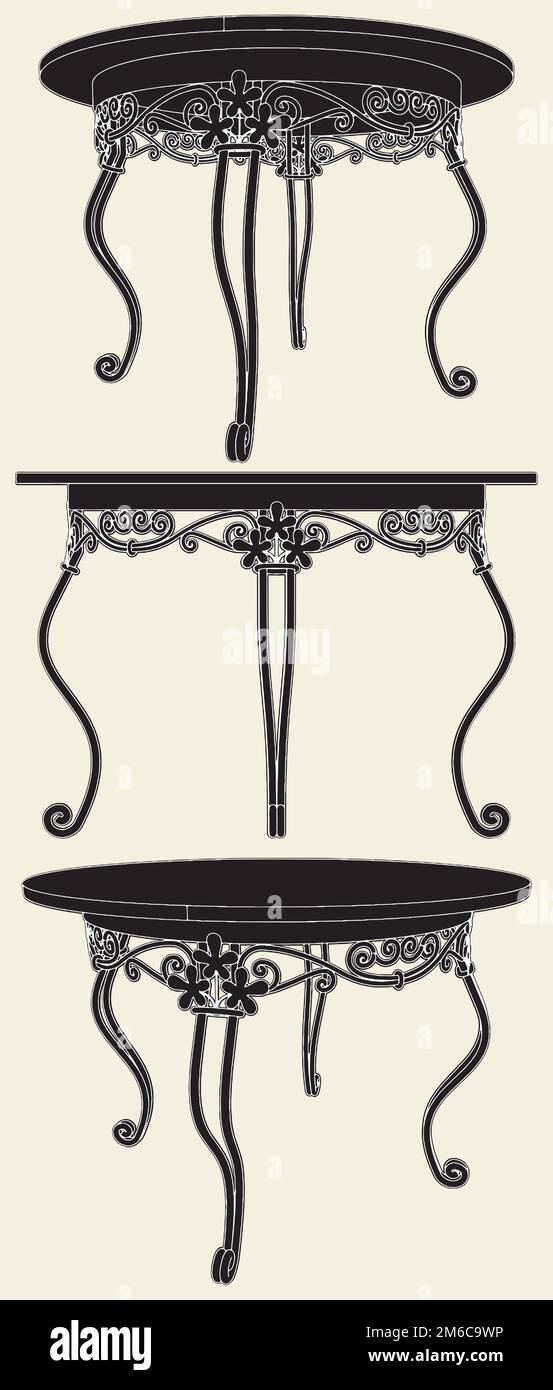 Antique Table Vector Stock Vector Image & Art - Alamy