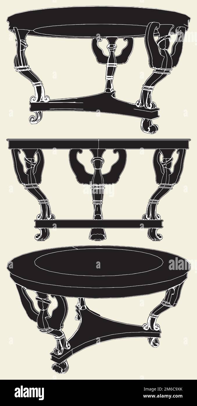 Antique Table Vector Stock Vector Image & Art - Alamy
