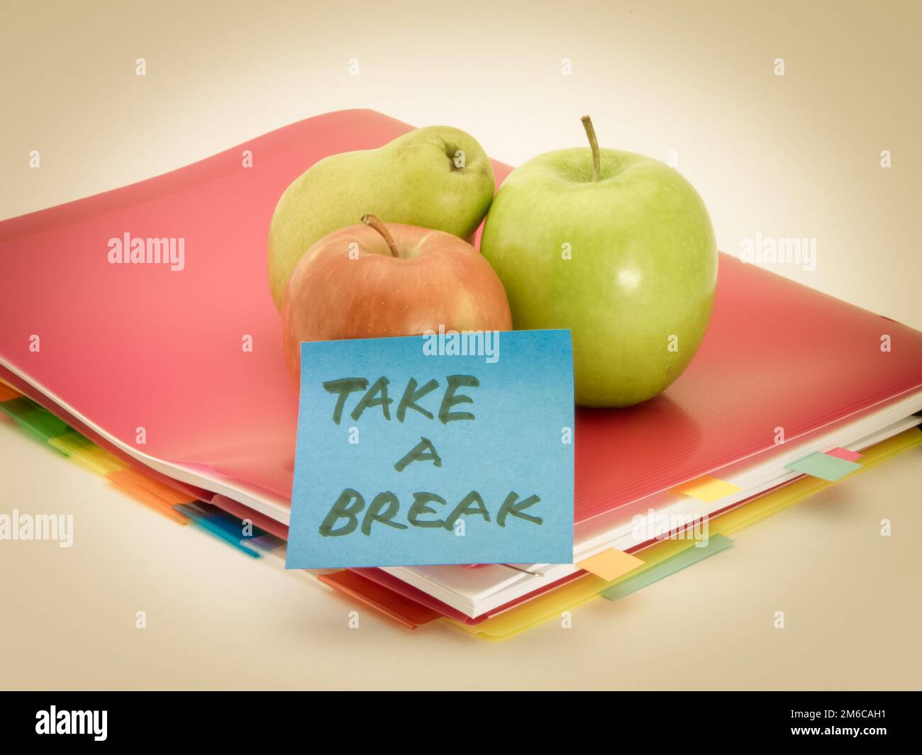 Present of fruits and messages for careing hard work Stock Photo - Alamy