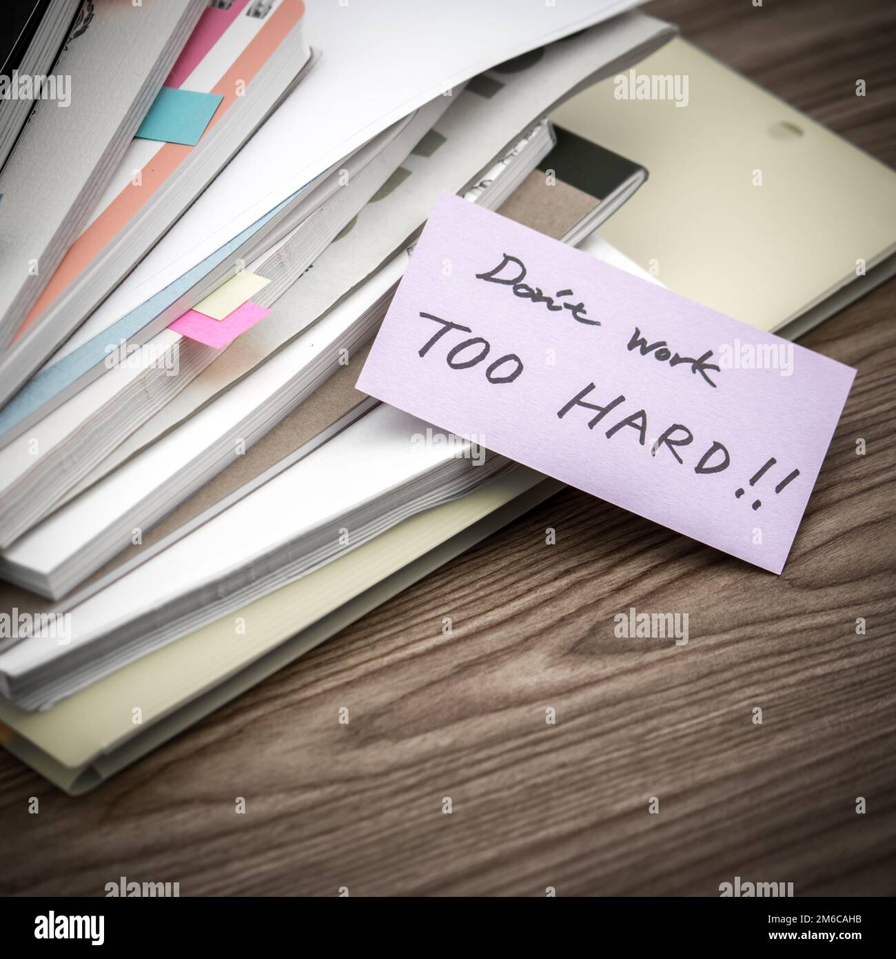 Don't Work Too Hard; The Pile of Business Documents on the Desk Stock ...