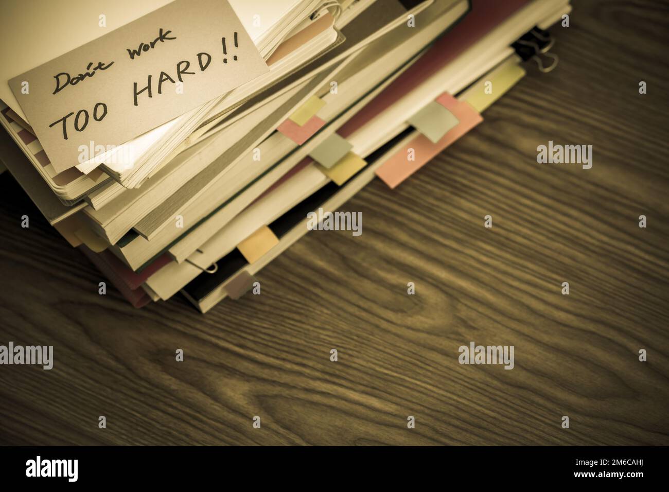 Don't Work Too Hard; The Pile of Business Documents on the Desk Stock ...