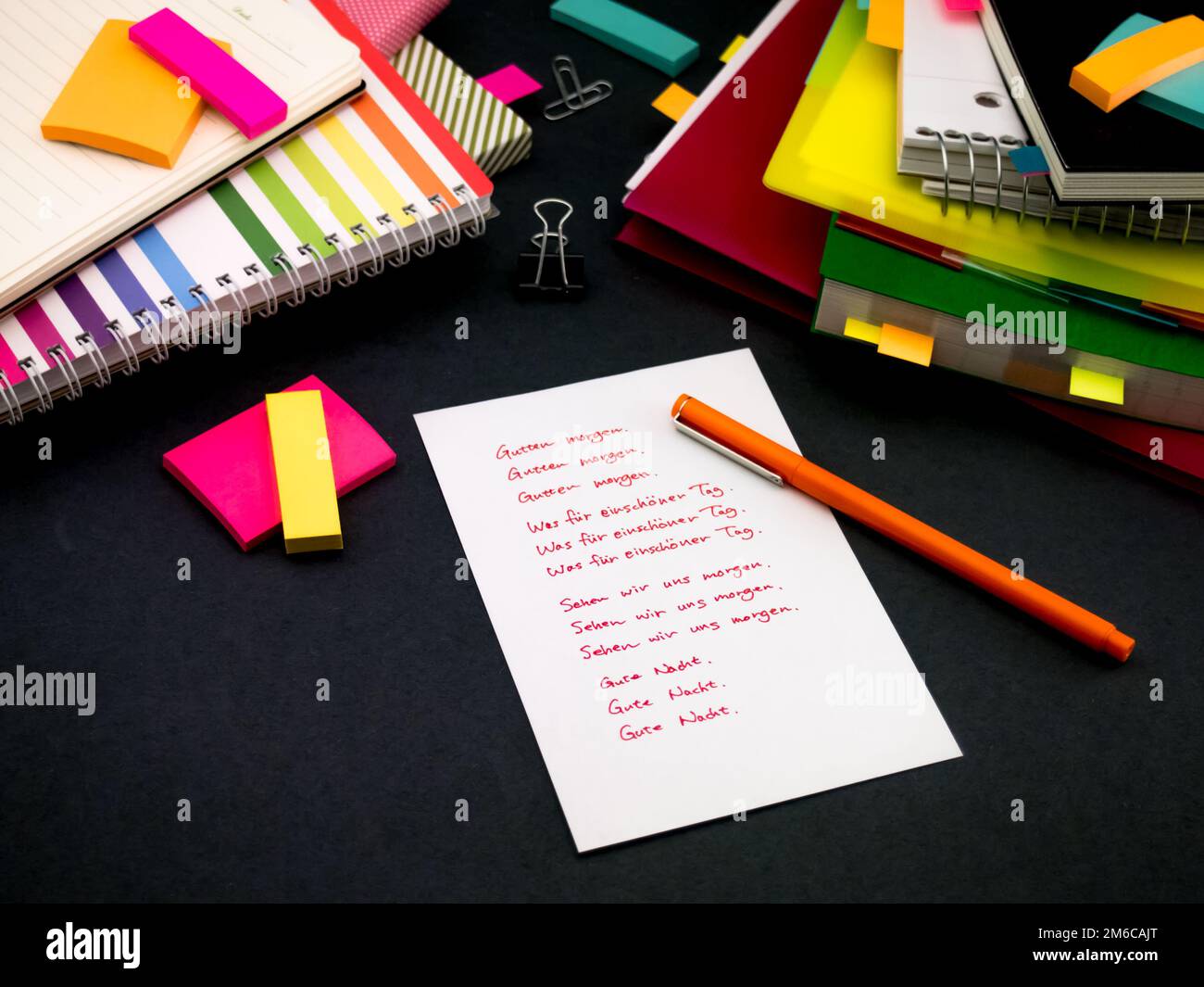 Learning New Language Writing Words Many Times on the Notebook; German ...