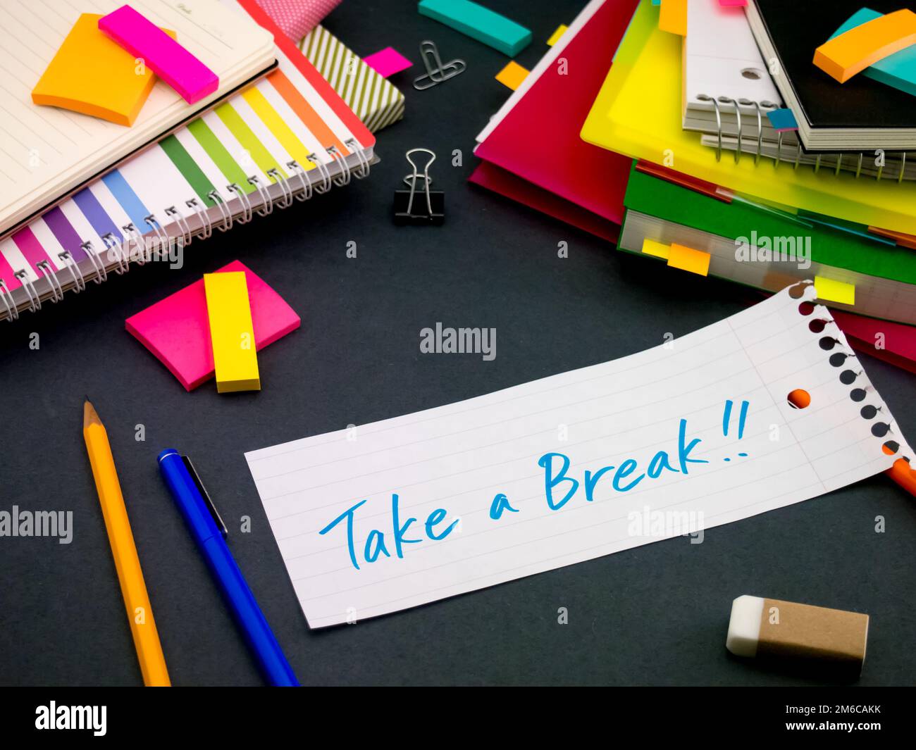 Somebody Left the Message on Your Working Desk; Take a Break Stock ...