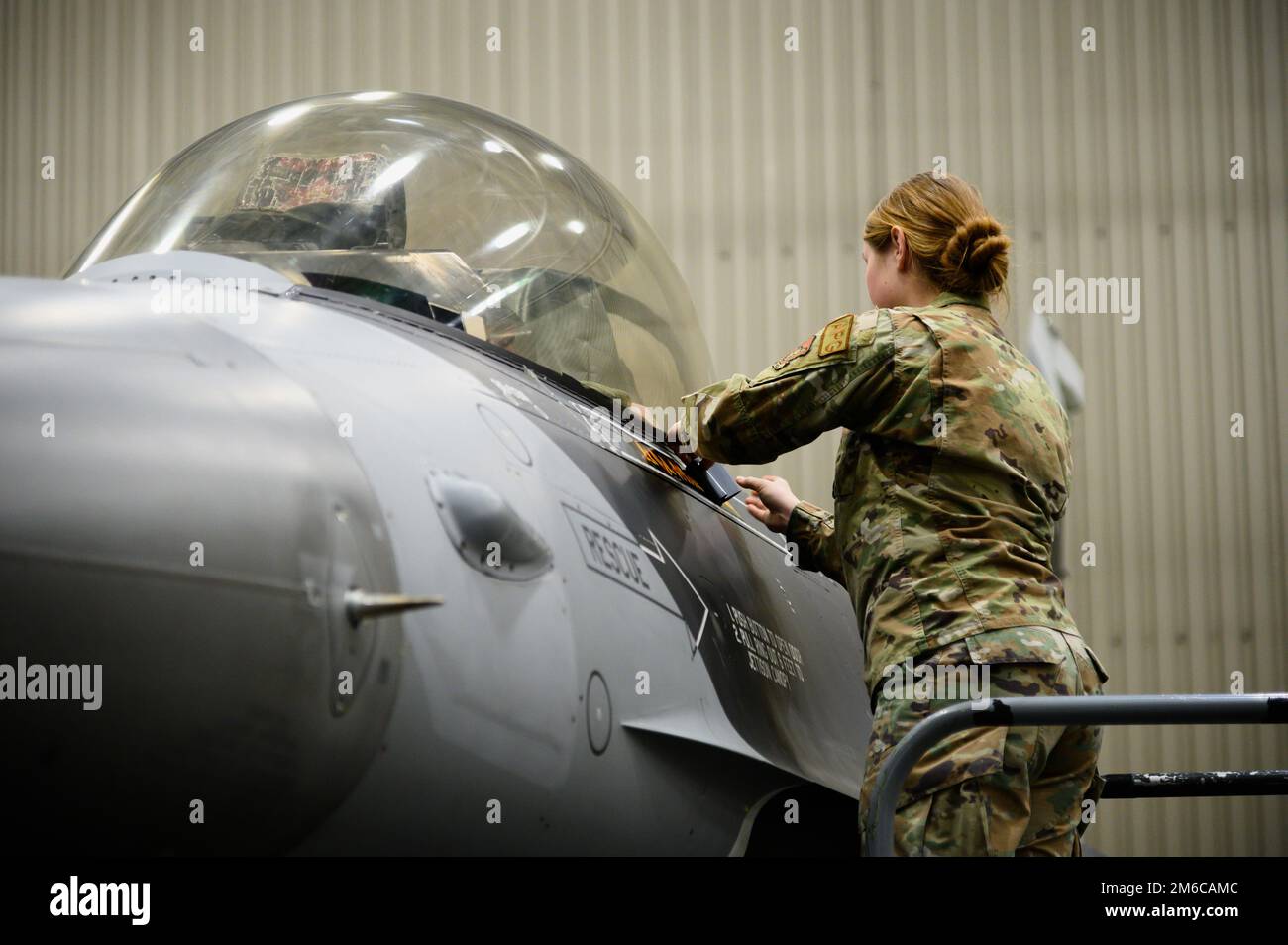 U.S. Air Force Staff Sgt. Timarra Roth, an 18th Aggressor Squadron crew ...