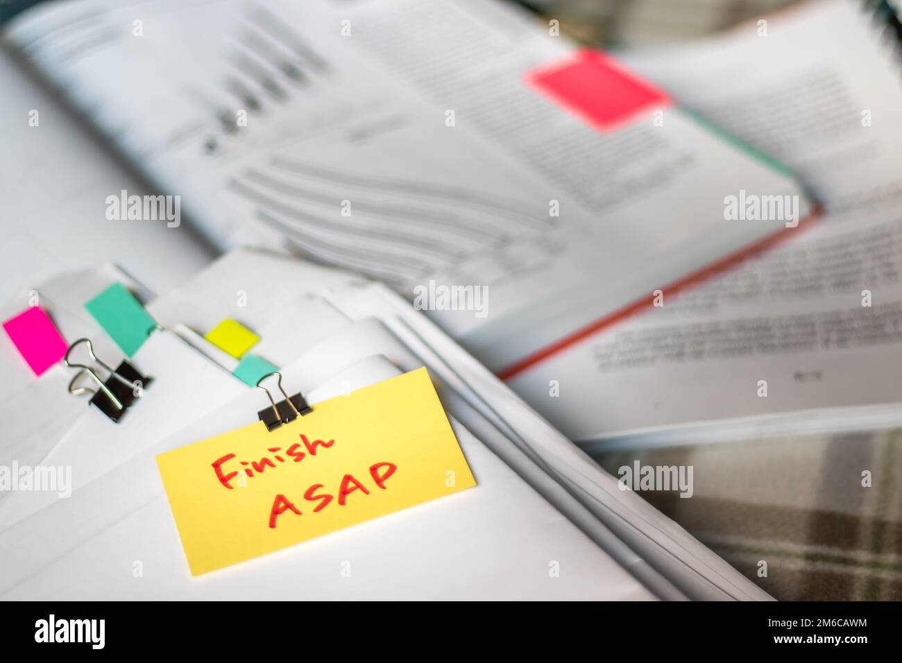 Finish ASAP; Stack of Documents with Large Amount of Analytic Material ...