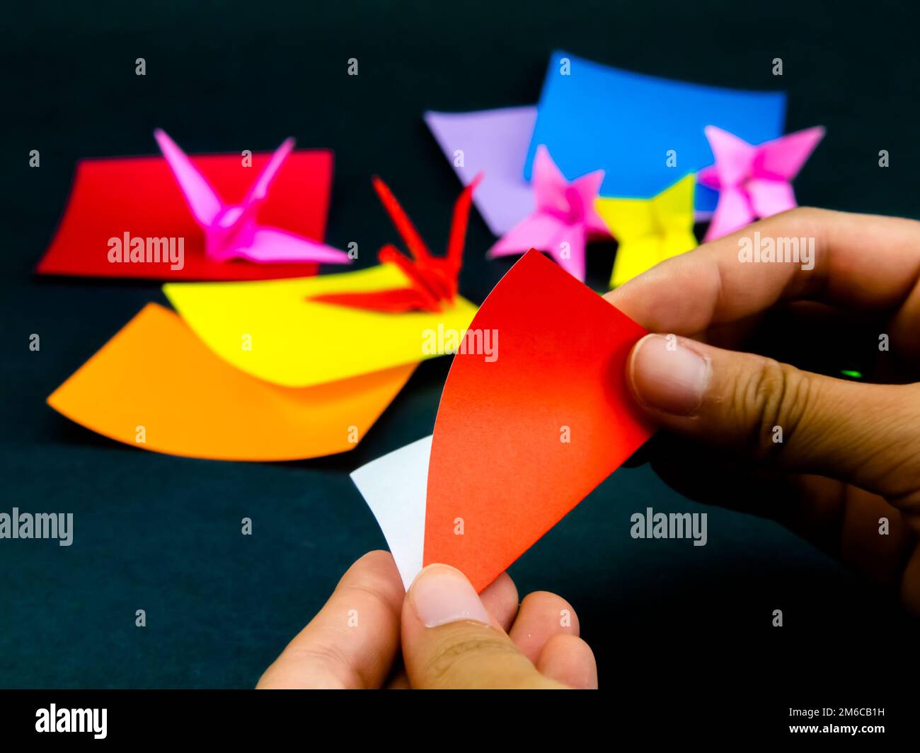 Japanese Origami Toys Folding Instructions; How to Play Stock Photo - Alamy