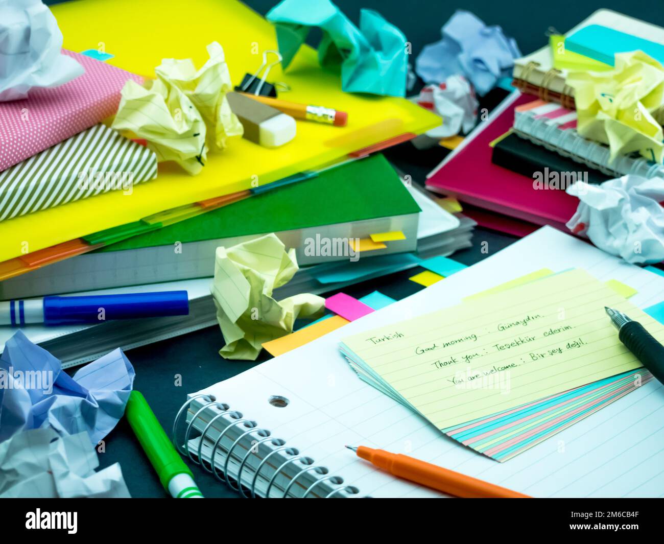 Learning New Language Writing Words Many Times on the Notebook; Turkish ...