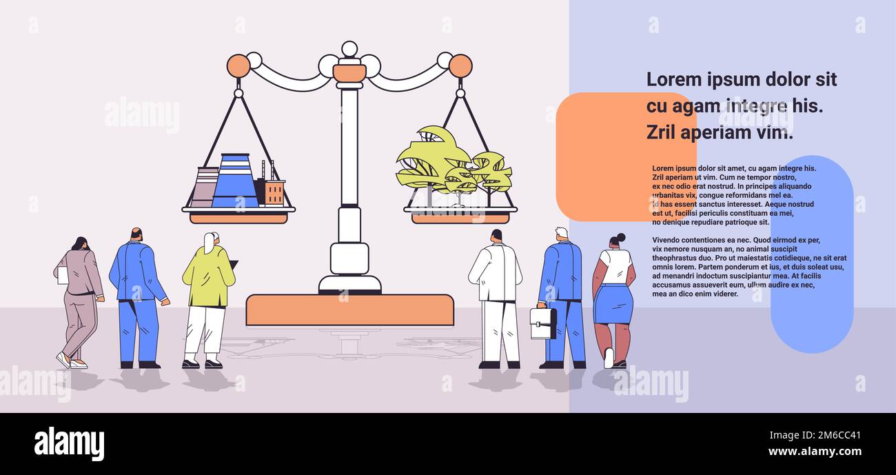 factory and green trees on scales CO2 limit emissions idea net zero emission carbon credit ...