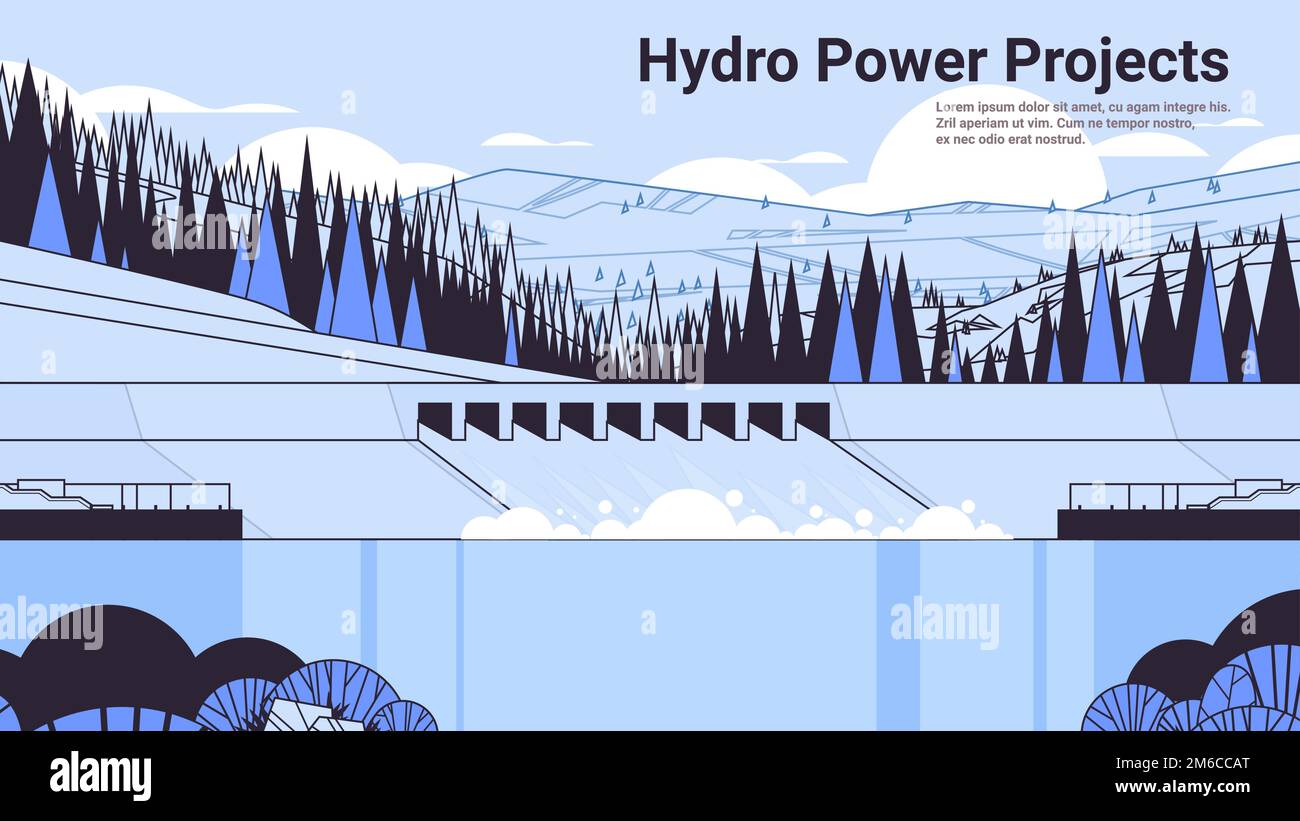 Hydroelectric power production station water spills over the top of dam ... Hydroelectric power production station water spills over the top of dam ...