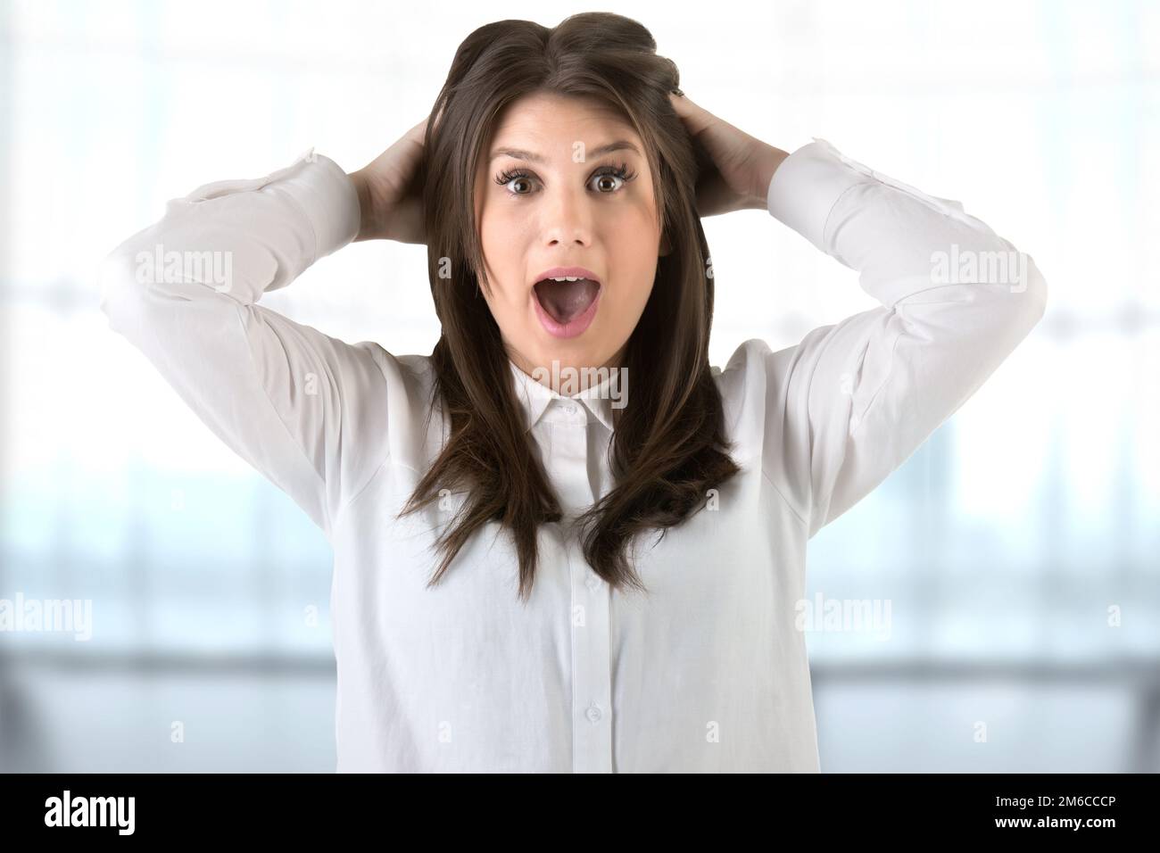 Surprised female face hi-res stock photography and images - Alamy