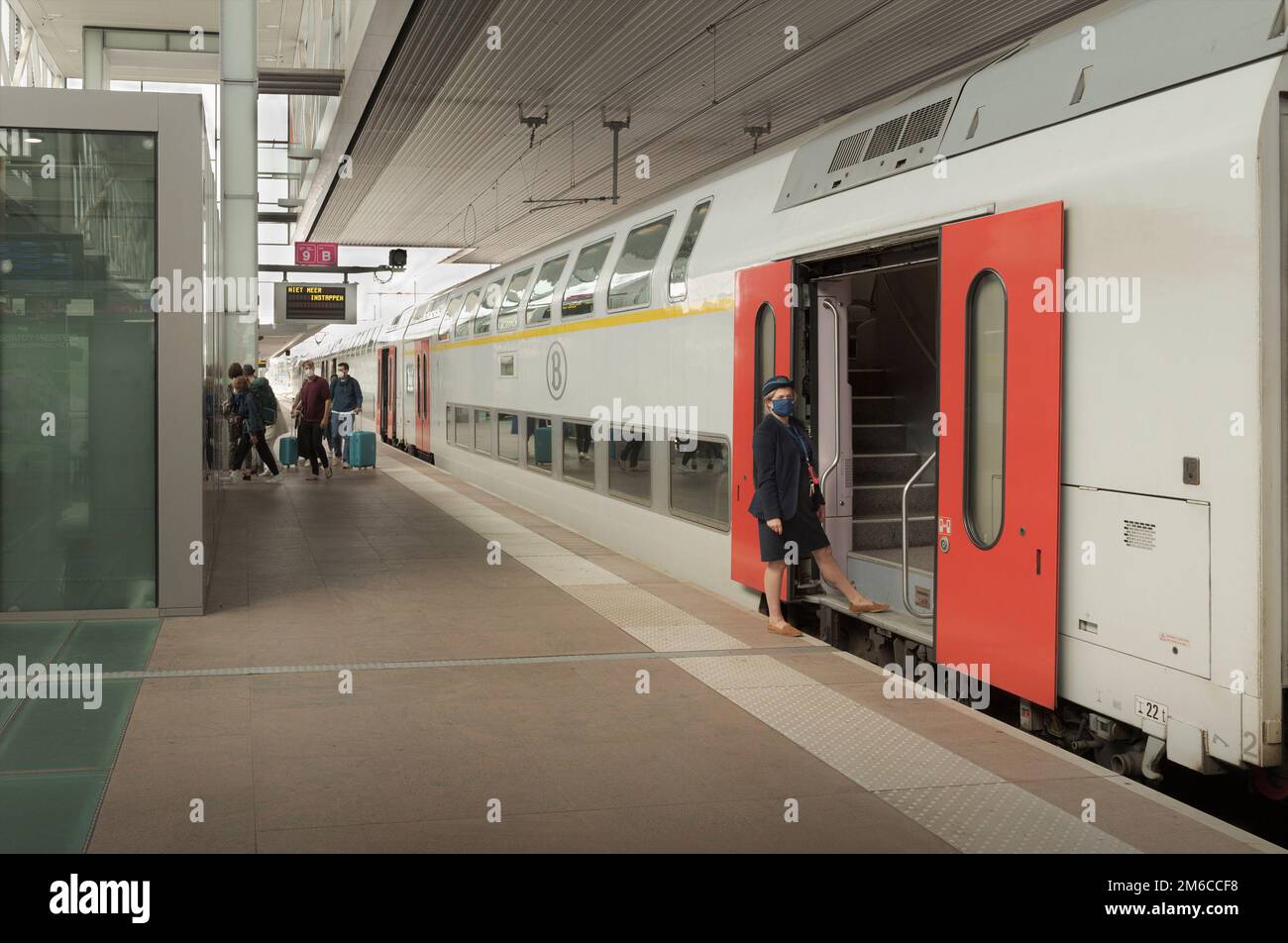Ghent, Flemish Region-Belgium. 22-08-2021. Platform at the Ghent ...