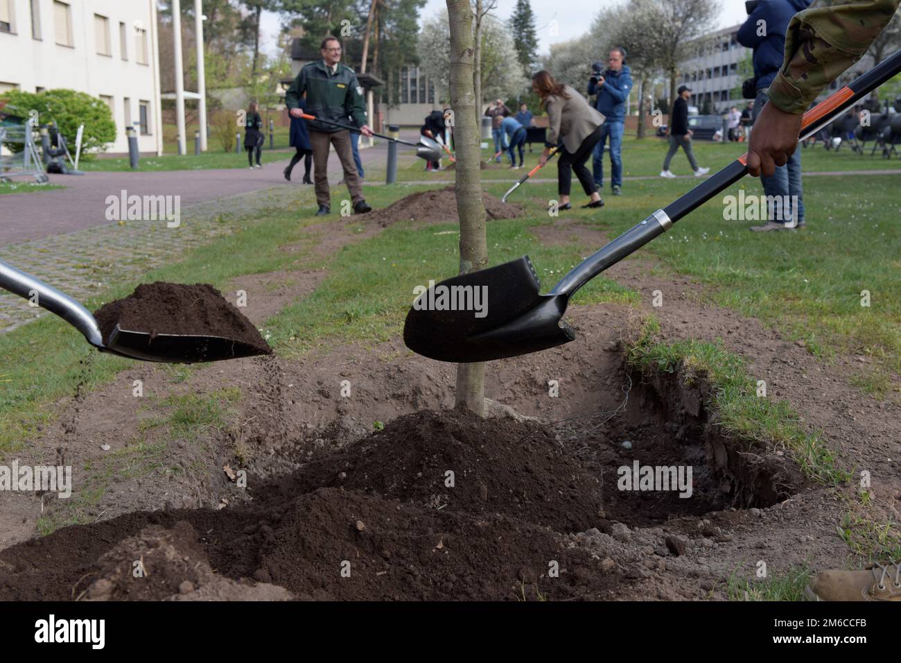 Dorothea Lehmann (left), German State Forest Department representative ...
