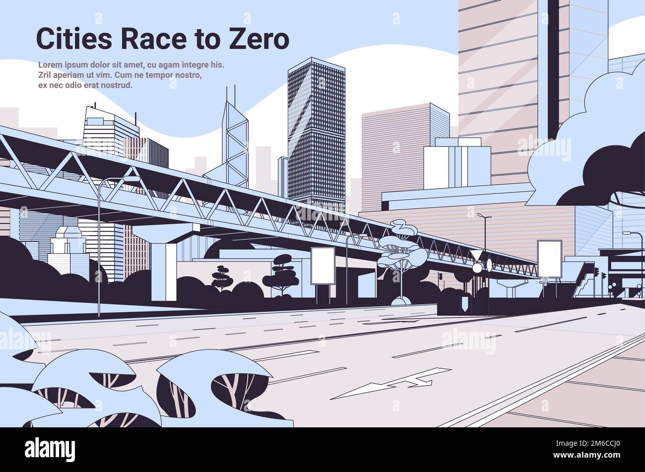 city buildings skyline modern architecture cities race to zero concept ...