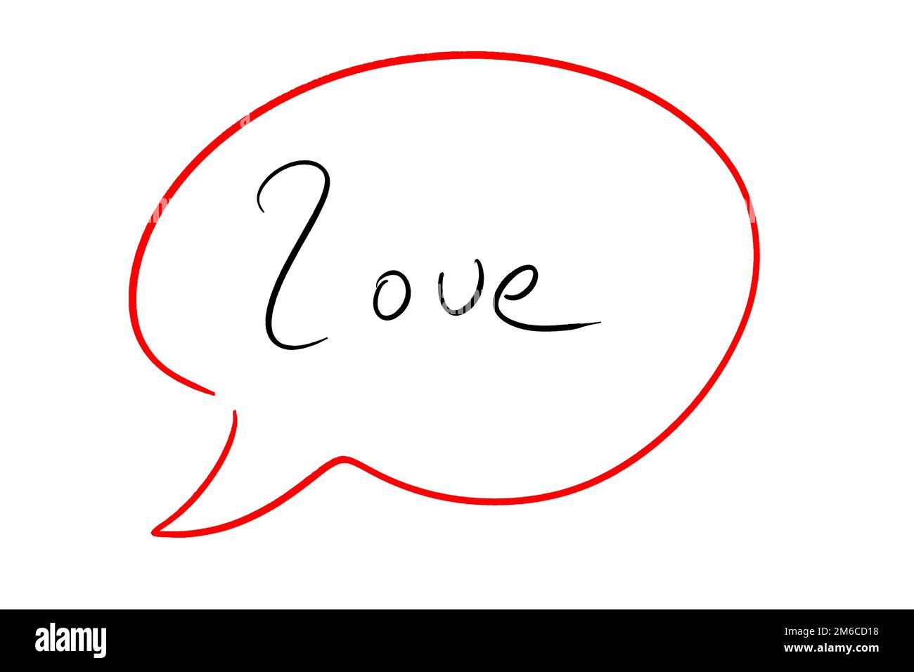 Love speech bubble black on white handwritten Stock Photo - Alamy