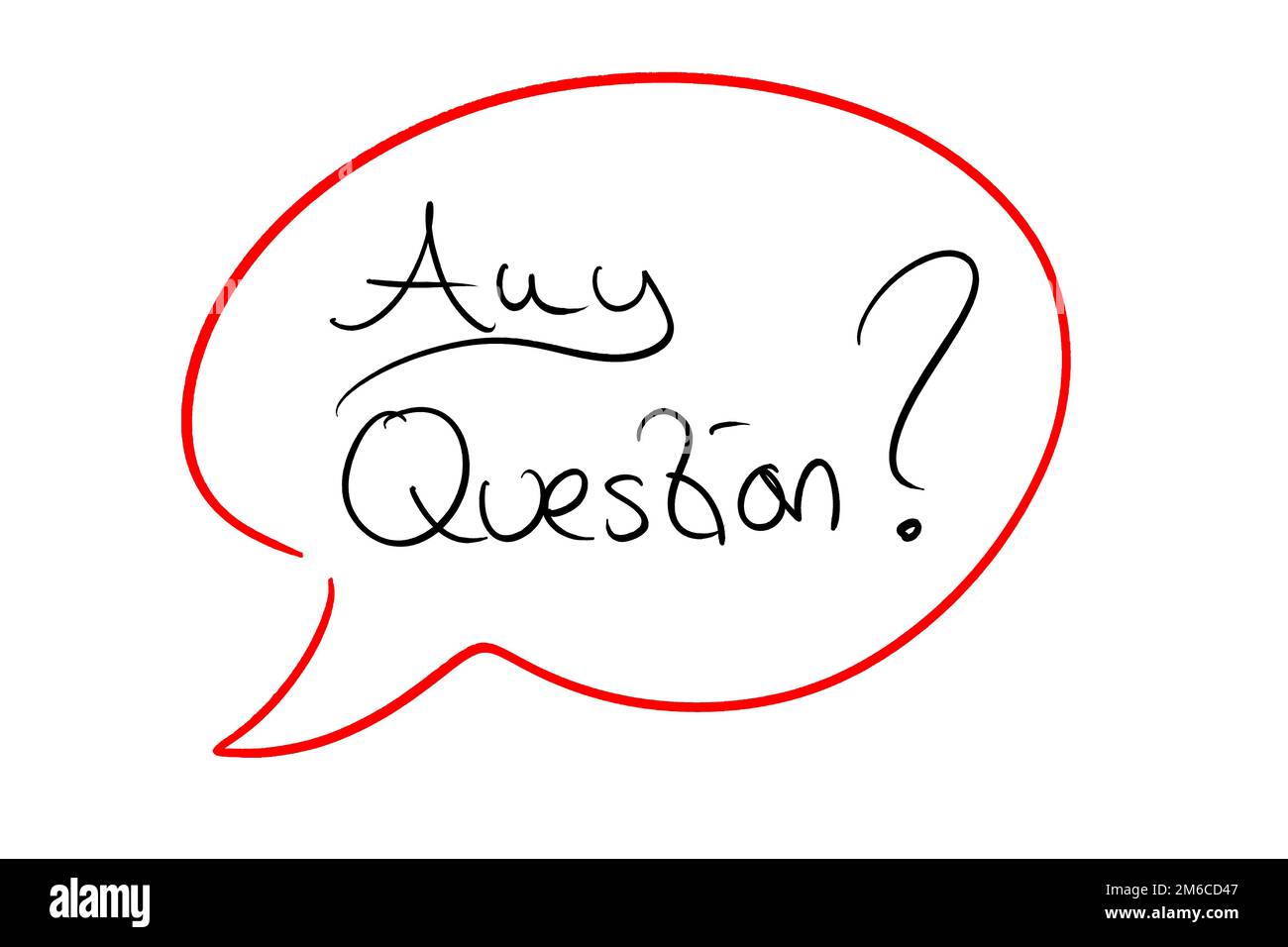 any question speech bubble black on white handwritten Stock Photo - Alamy