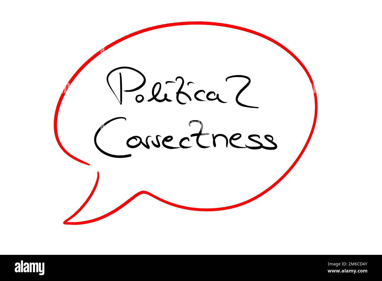 Political correctness speech bubble black on white handwritten Stock ...