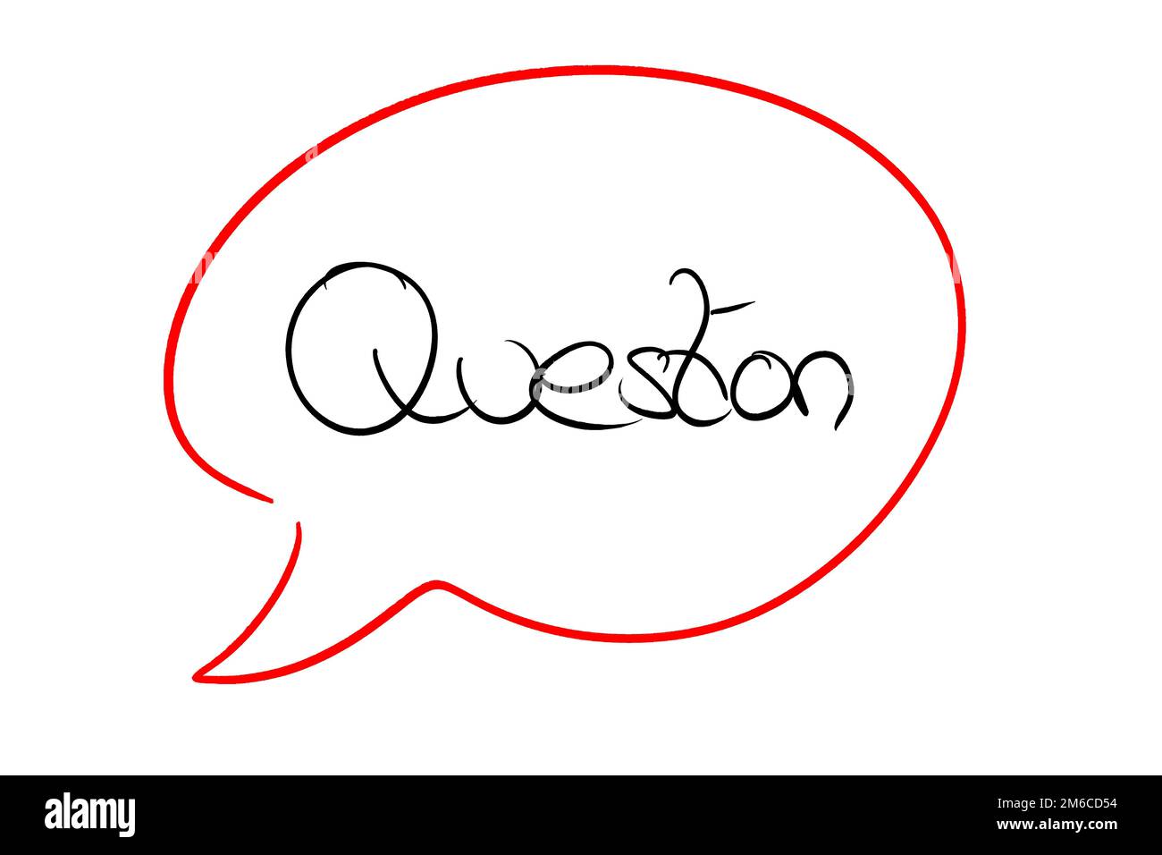 Question speech bubble black on white handwritten Stock Photo - Alamy
