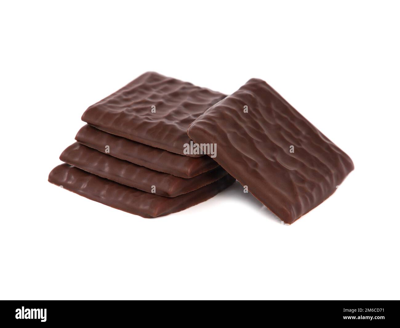 Chocolate thins with cream filling isolated on white Stock Photo - Alamy
