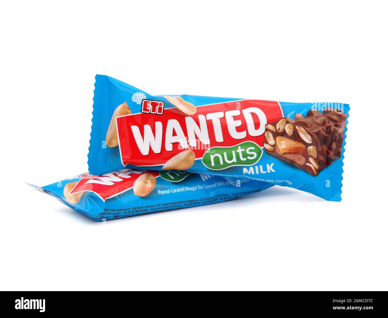 BUCHAREST, ROMANIA - FEBRUARY 12, 2020. Eti Wanted Nuts, peanut caramel ...