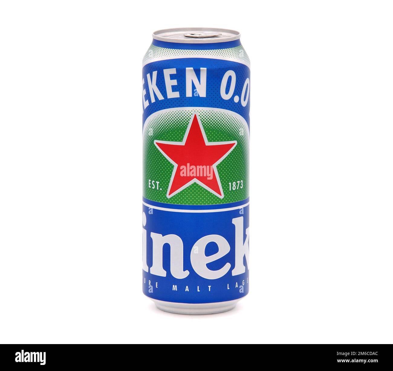 BUCHAREST, ROMANIA - JANUARY 8, 2020. Can of Heineken 0.0 Alcohol Free ...