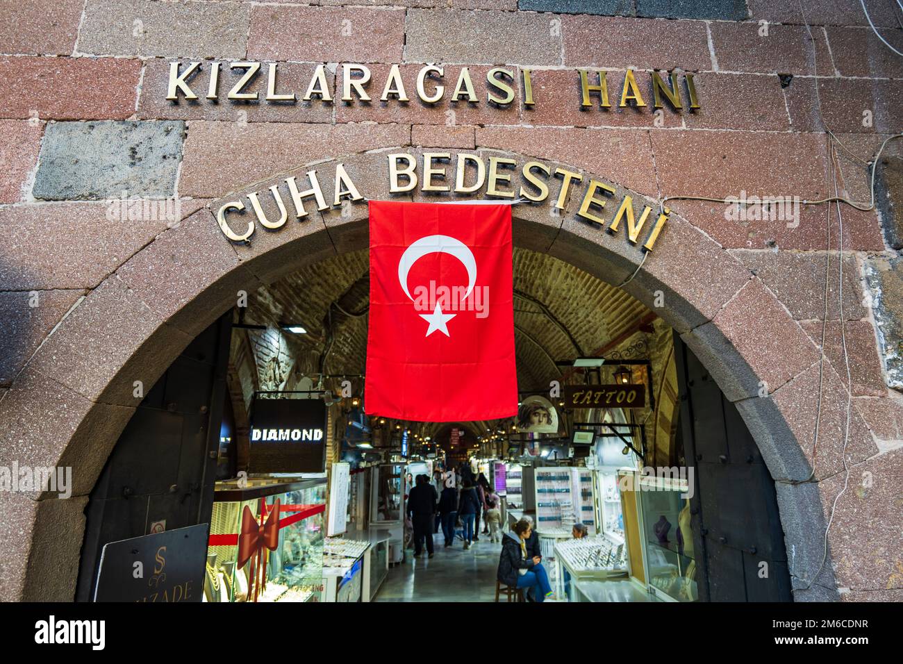 Izmir, Turkey - December 2022: Kizlaragasi Bazaar in Kemeralti district ...