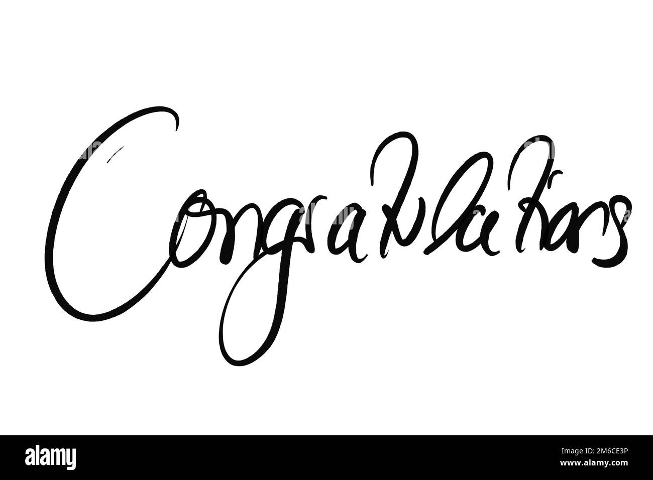 congratulations handwritten black on white Stock Photo - Alamy