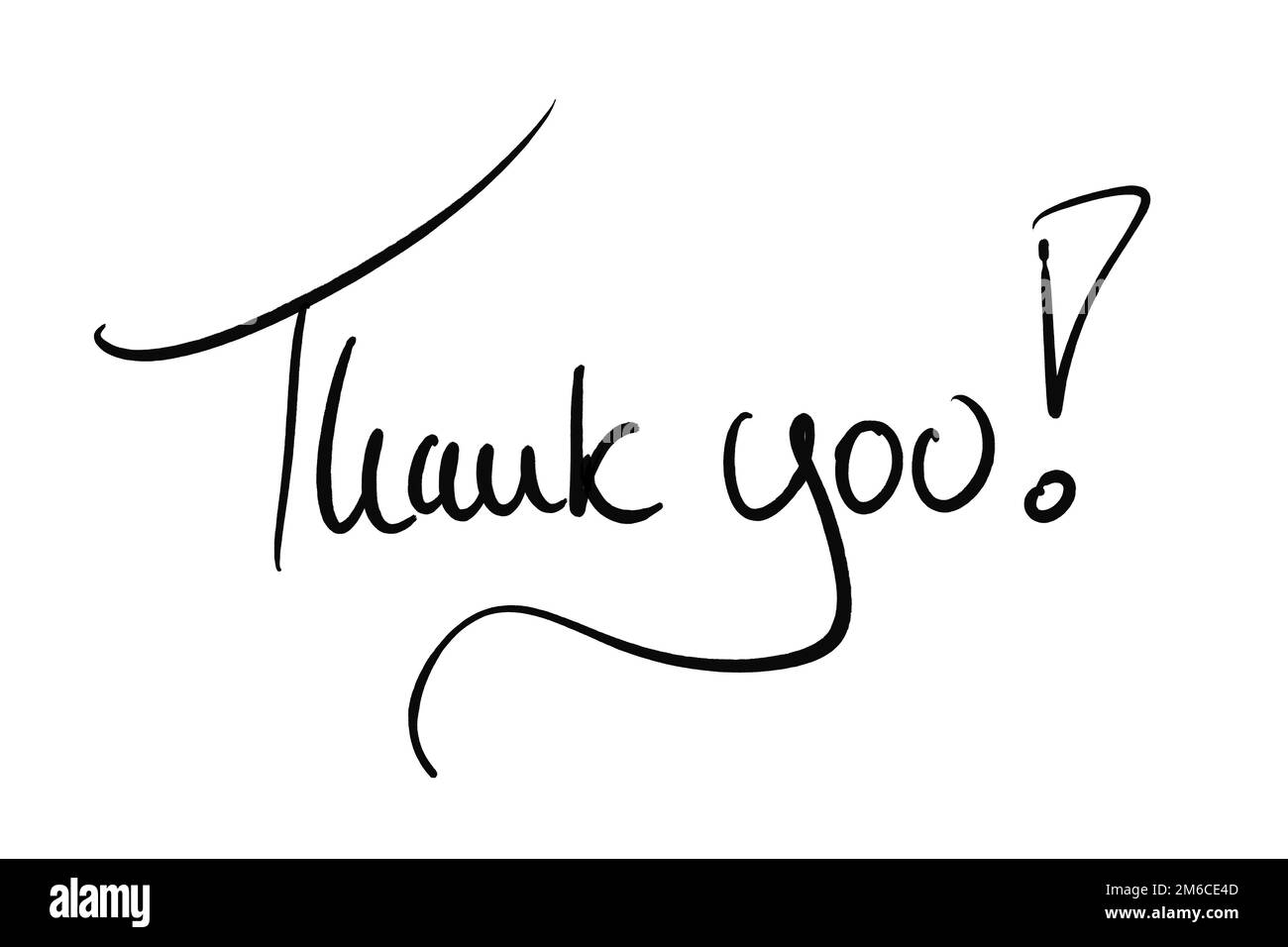 Thank card handwritten lettering Black and White Stock Photos & Images ...