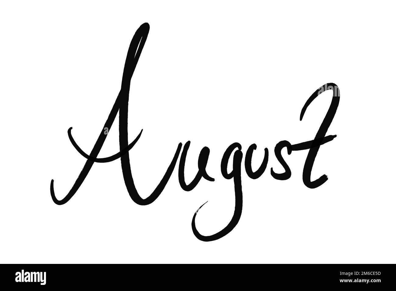 Month handwritten black on white Stock Photo - Alamy