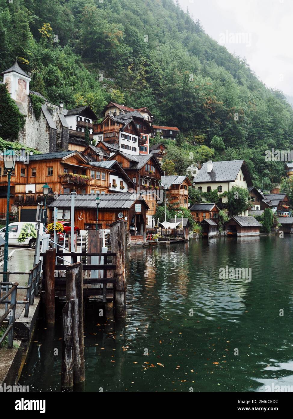 Cozy mountain village in the Austrian Alps Stock Photo - Alamy