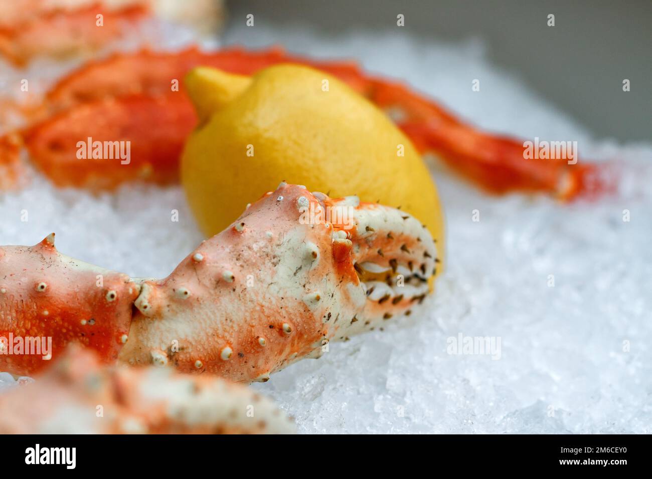 Crab claws in a box Stock Photo - Alamy