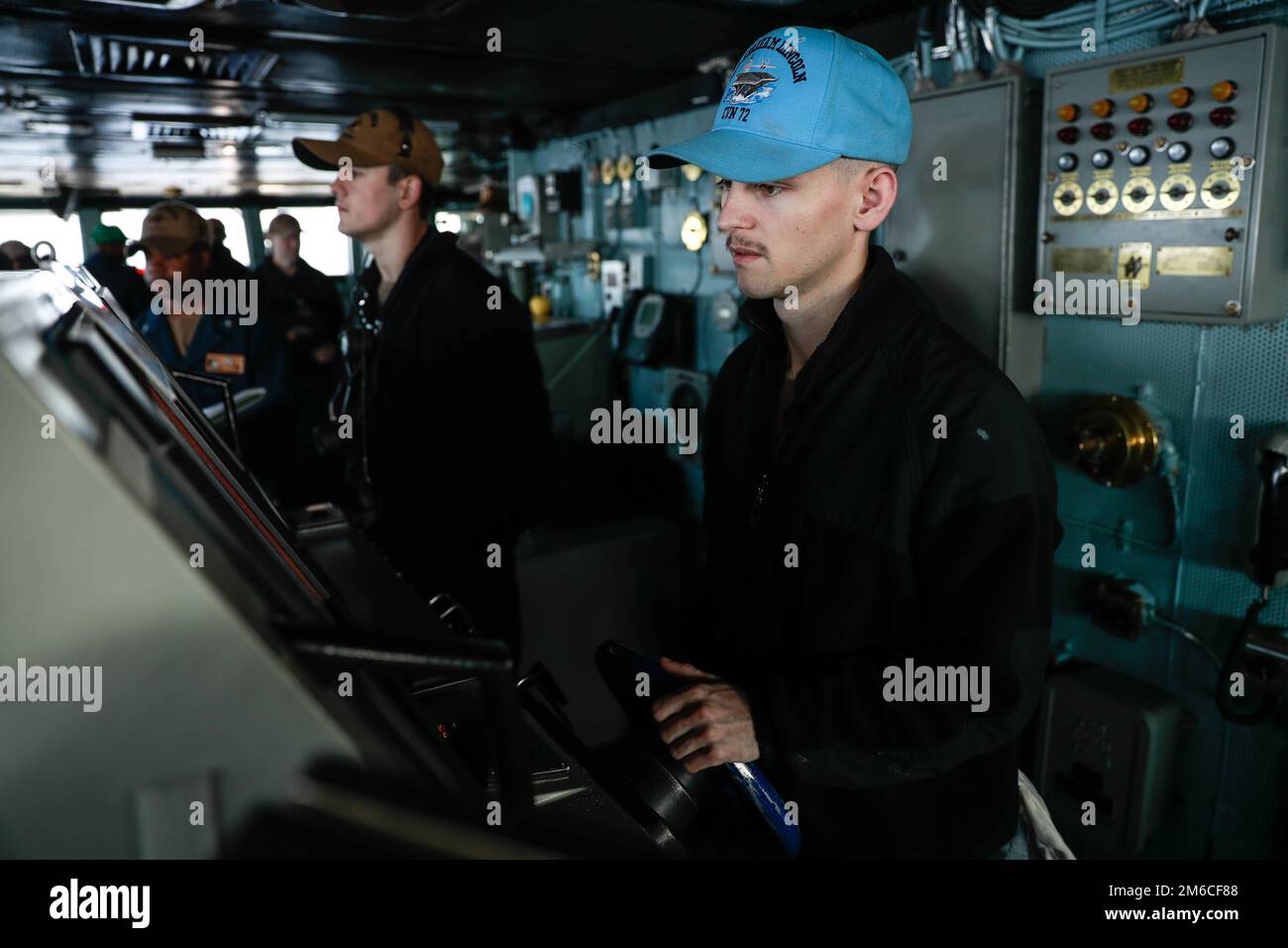 PHILIPPINE SEA (April 22, 2022) Electrician’s Mate Seaman Robert Adair ...