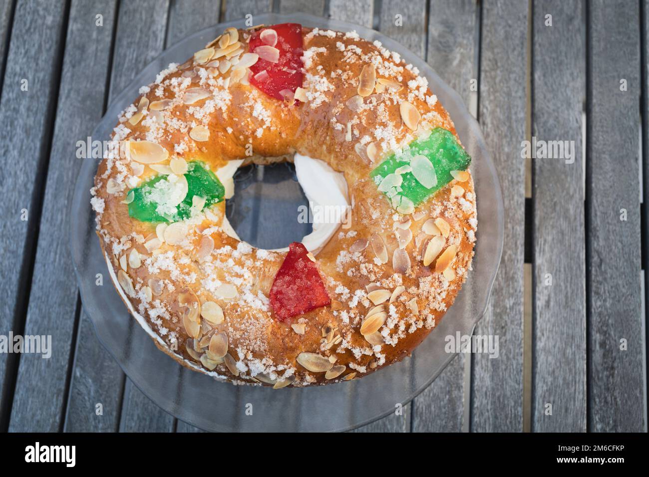 Three King's cake, (roscón de Reyes), Spanish christmas cake Stock ...