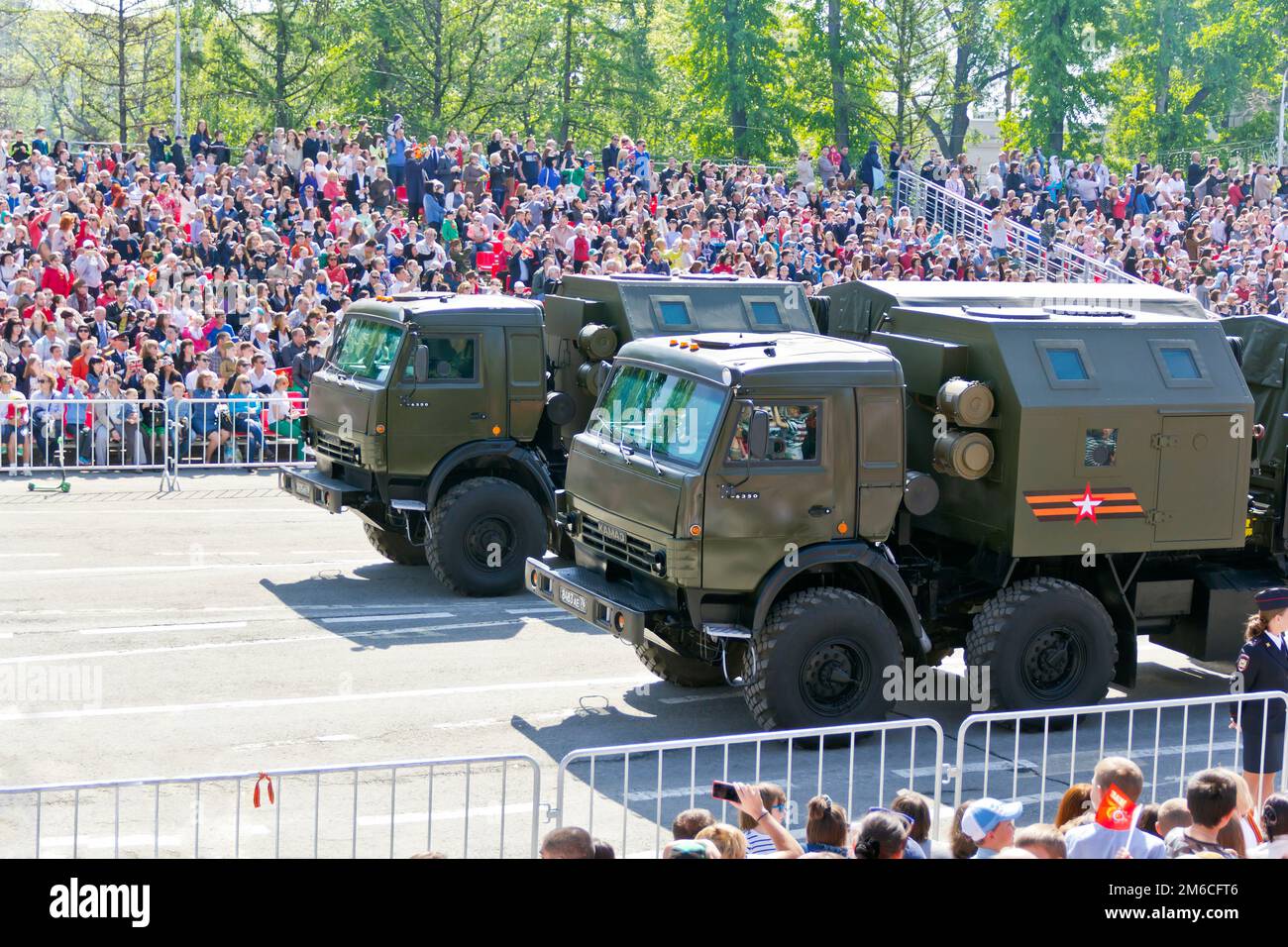 Russian military transport at the parade on annual Victory Day Stock ...